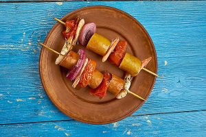 Andouille is a sausage made from the stomach and the intestines of pork.