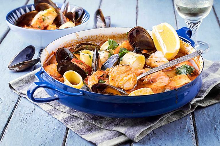 Bouillabaisse is a traditional Marseille seafood soup.